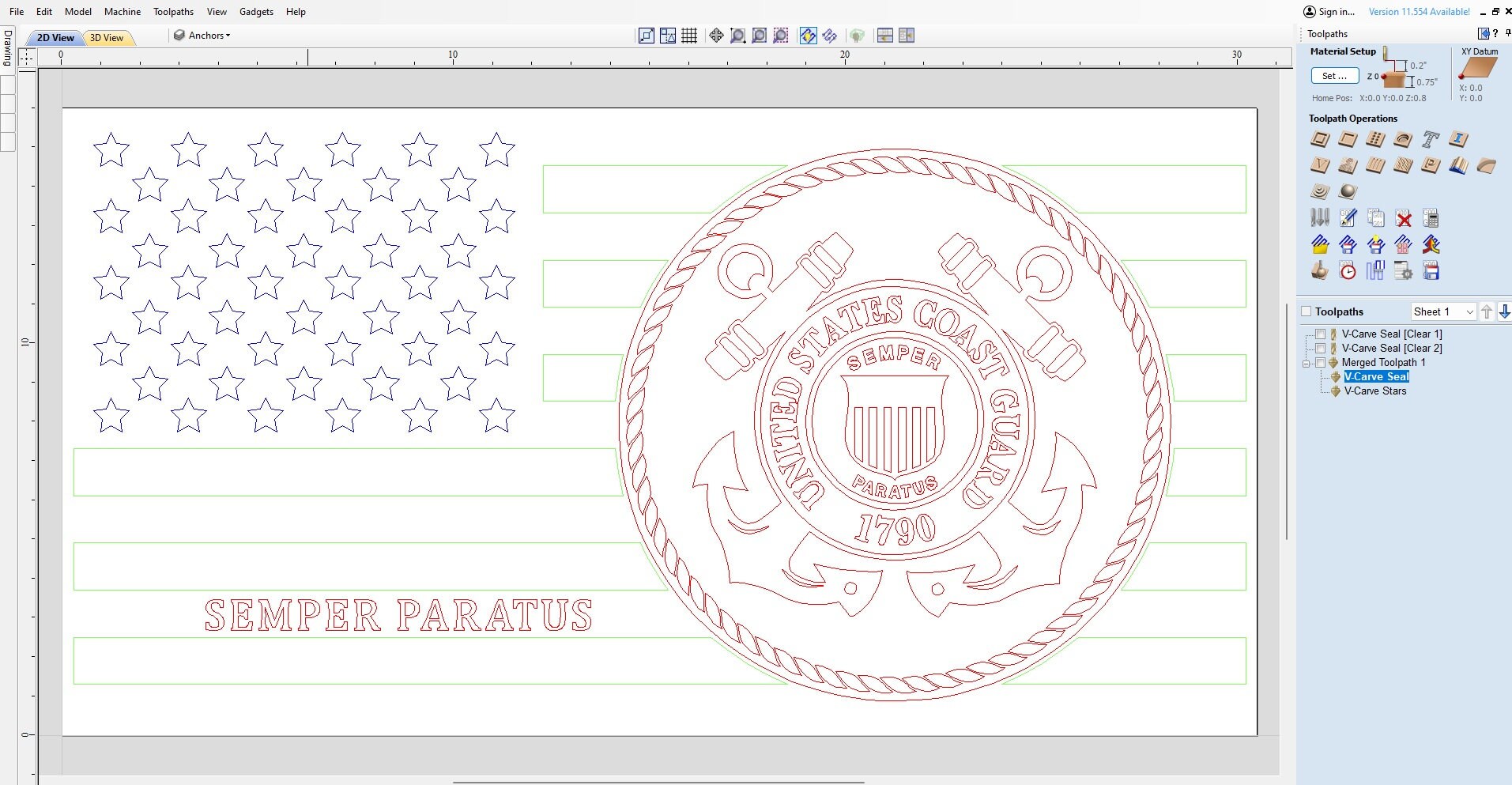 U.S. Flag With Coast Guard DIGITAL FILES for CNC and Vcarve Pro Svg ...