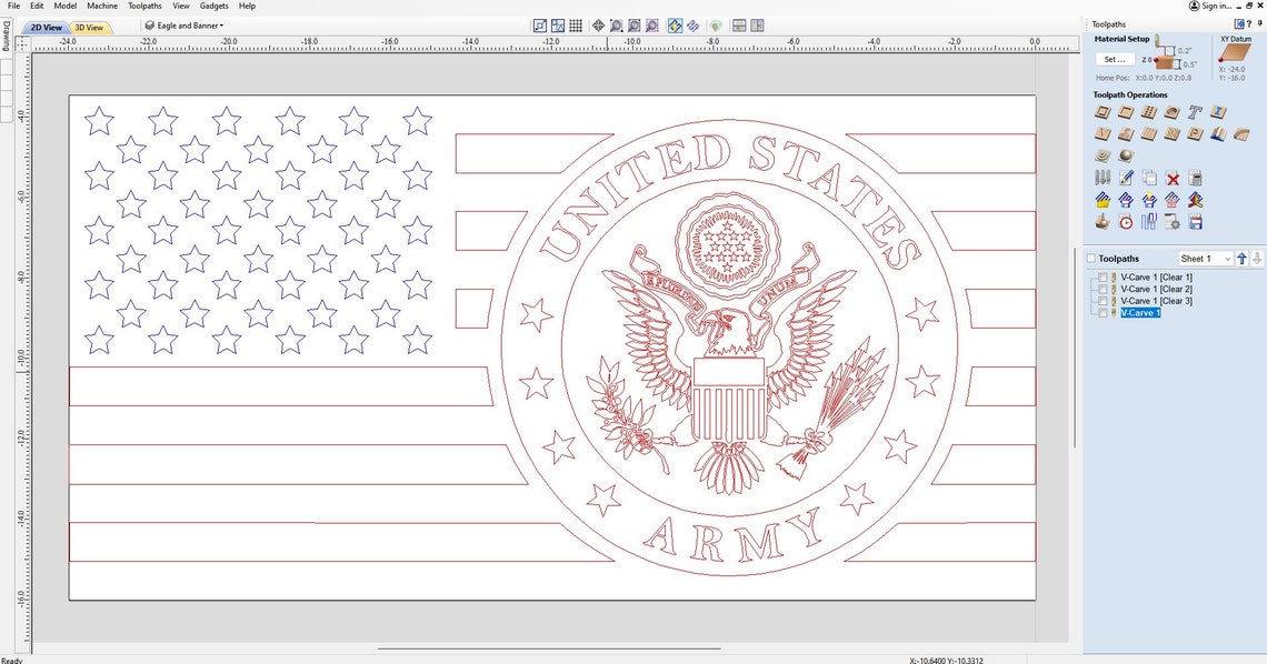 U.S. Flag With US Army Insignia DIGITAL FILES Svg , Crv , Dxf - Etsy