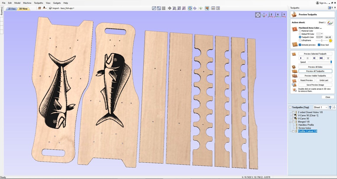 Fishing Rod Holder SVG, DXF and CRV Files for Cnc Using Vectric Vcarve ...