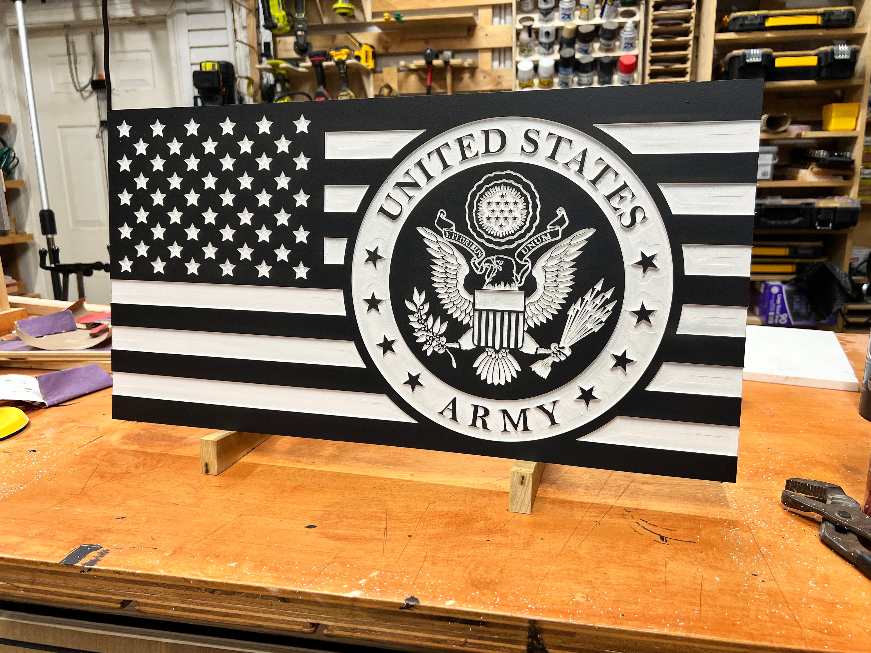 U.S. Flag With US Army Insignia DIGITAL FILES Svg , Crv , Dxf - Etsy