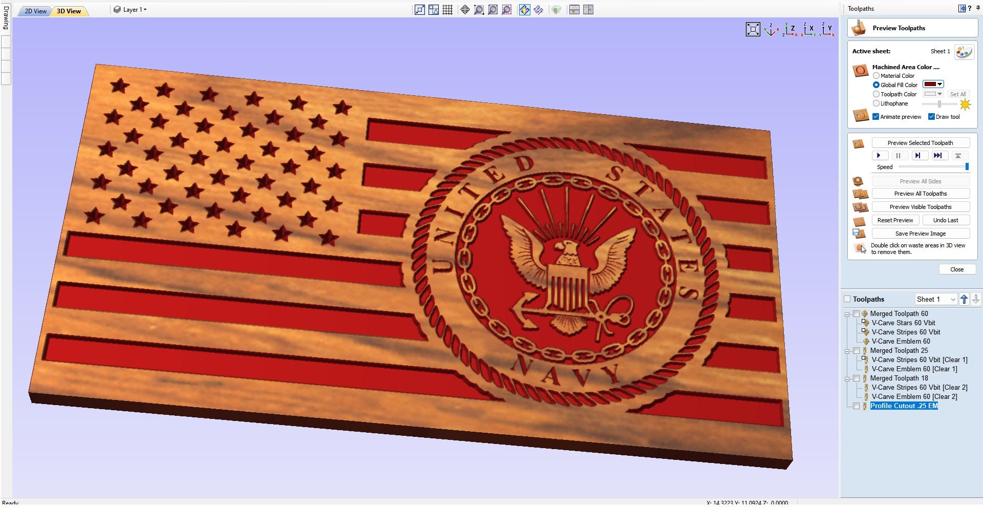 U.S. Flag With Navy Insignia DIGITAL FILES Svg , Crv , Dxf - Etsy