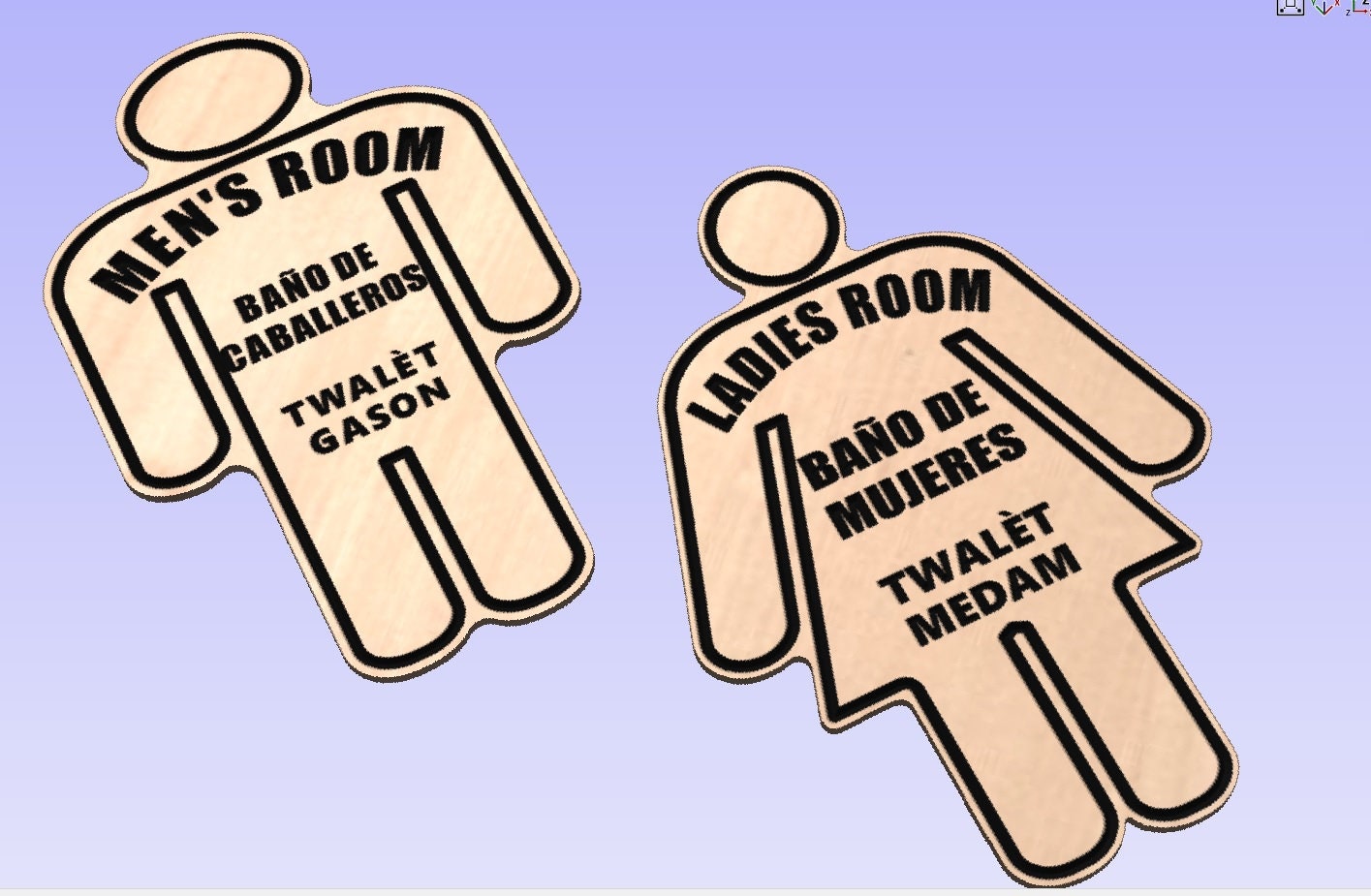 Men & Women Bathroom Signs DIGITAL FILES for CNC Svg , Crv , Dxf - Etsy
