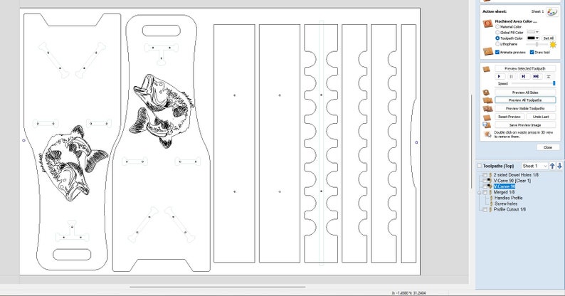 Fishing Rod Holder SVG, DXF and CRV Files for Cnc Using Vectric Vcarve ...