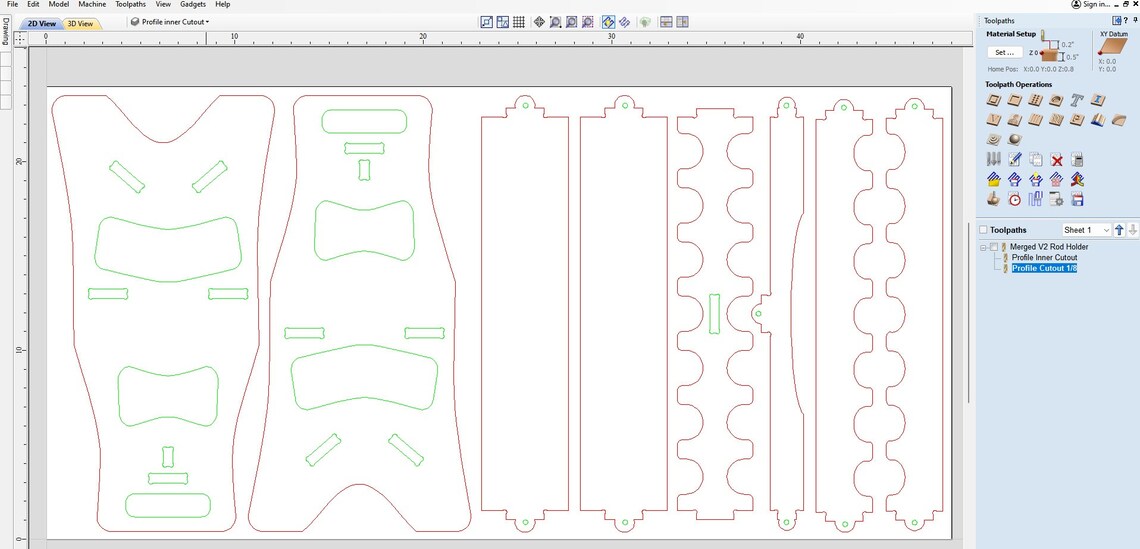 Fishing Rod Holder V2 SVG, DXF and CRV Files for Cnc Using Vectric ...