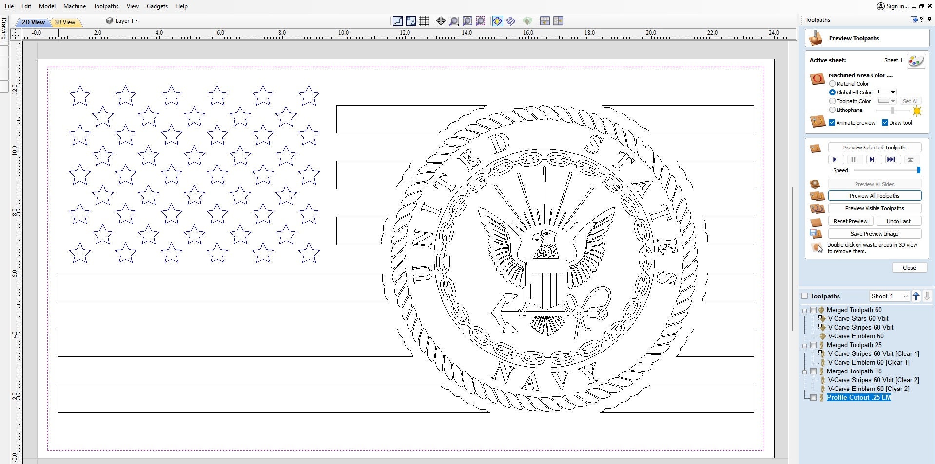 U.S. Flag With Navy Insignia DIGITAL FILES Svg , Crv , Dxf - Etsy
