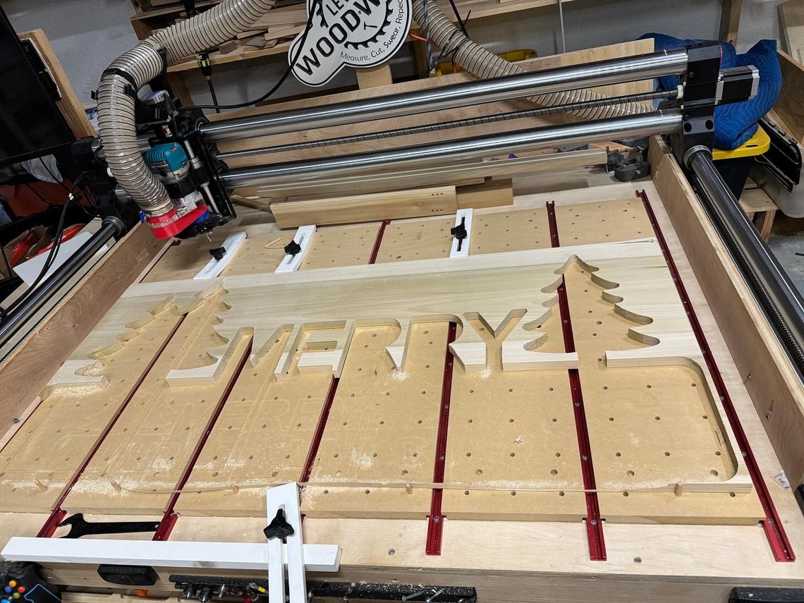 Merry Christmas Sign Digital File for CNC - 24"x12" Customizable Size ...