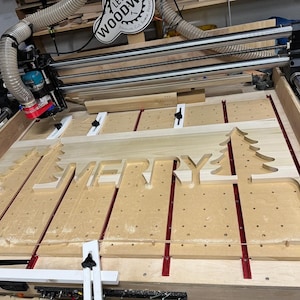 Merry Christmas Sign Digital File for CNC - 24"x12" Customizable Size ...