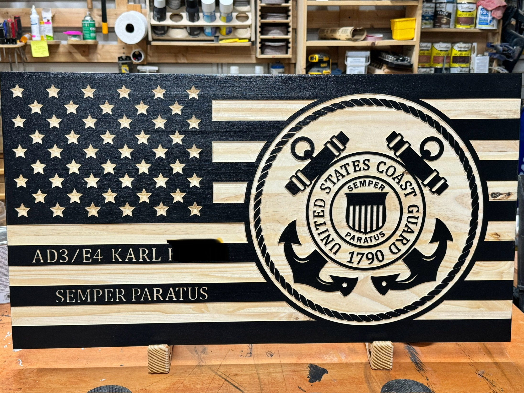 U.S. Flag With Coast Guard DIGITAL FILES for CNC and Vcarve Pro Svg ...