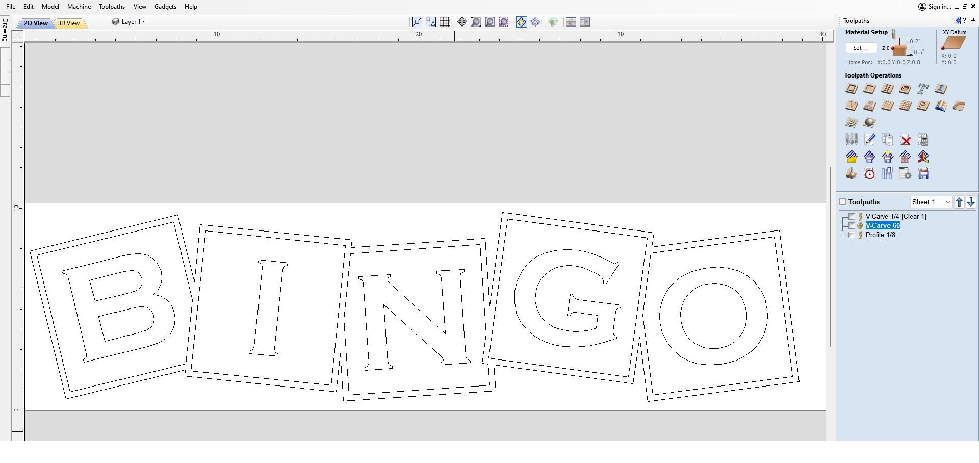 Bingo Sign Vcarve Pro and Onefinity CNC Digital File Only, Svg, Dxf ...