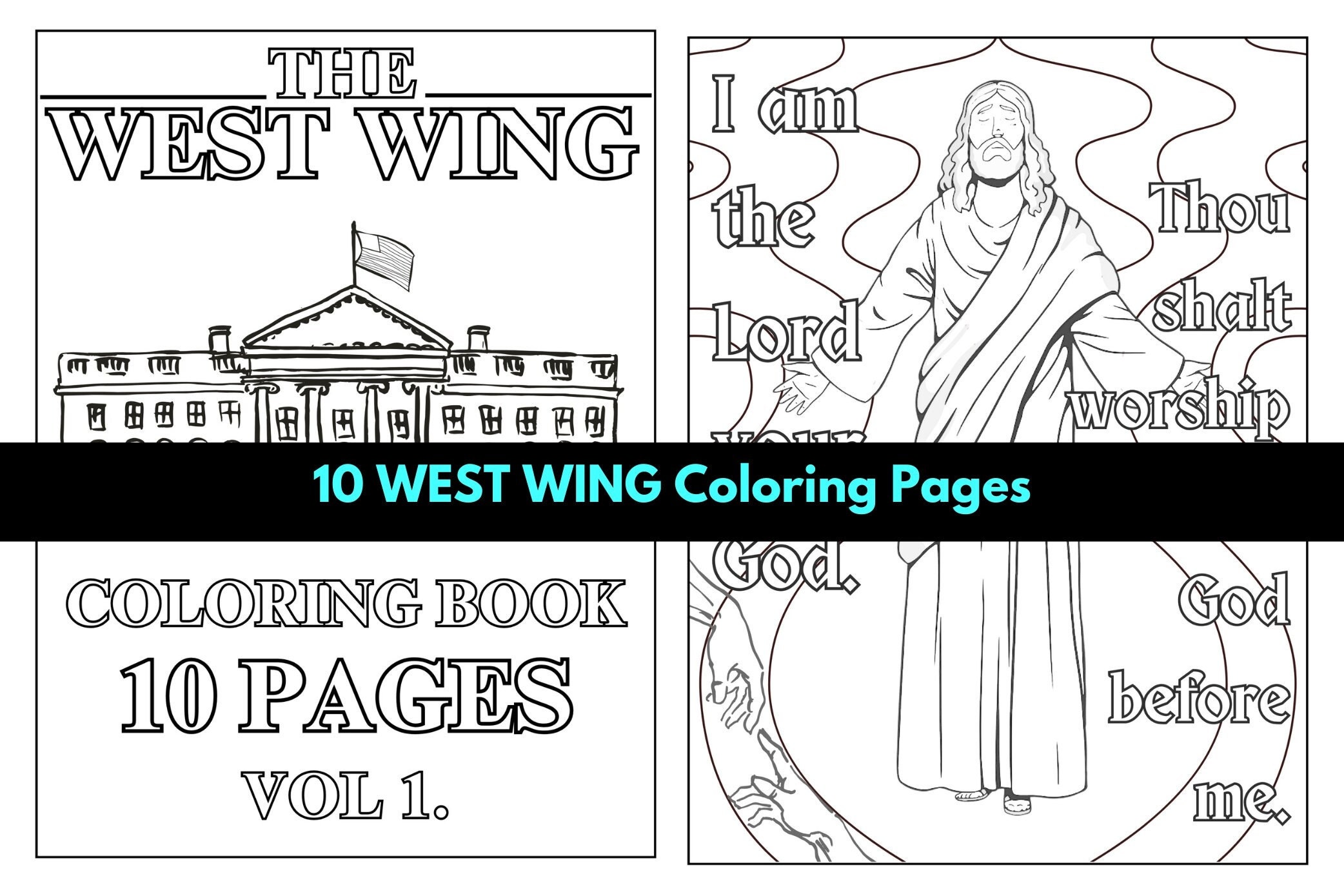 West Wing Printable Coloring Book, Political, Democratic, Election ...