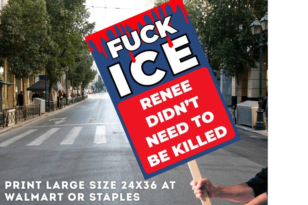 JUSTICE for Renee Good, Abolish ICE, Download and Print Protest Sign ...
