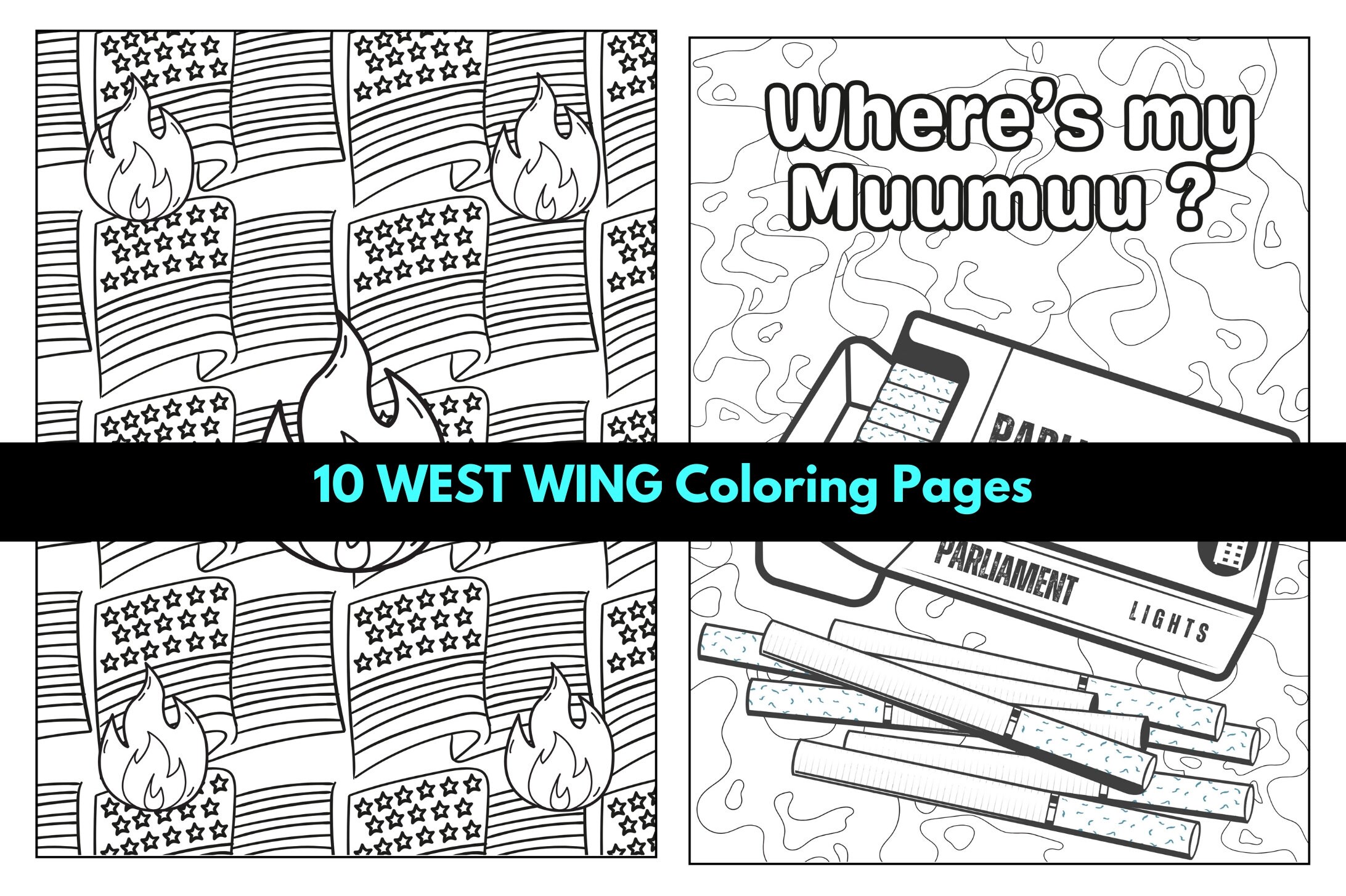 West Wing Printable Coloring Book VOL 2, Political, Democratic ...