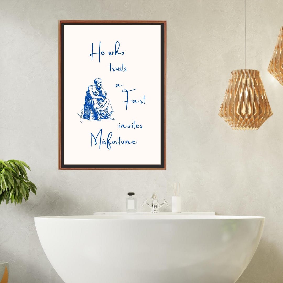 Aristotle Philosophy Funny Bathroom Restroom Poster Never Trust A Fart ...