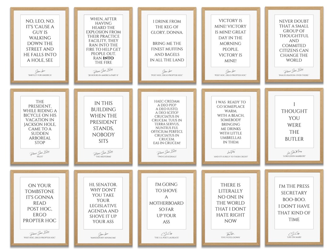 30 West Wing Quote Printable Gallery, Bulk Political Posters, West Wing ...