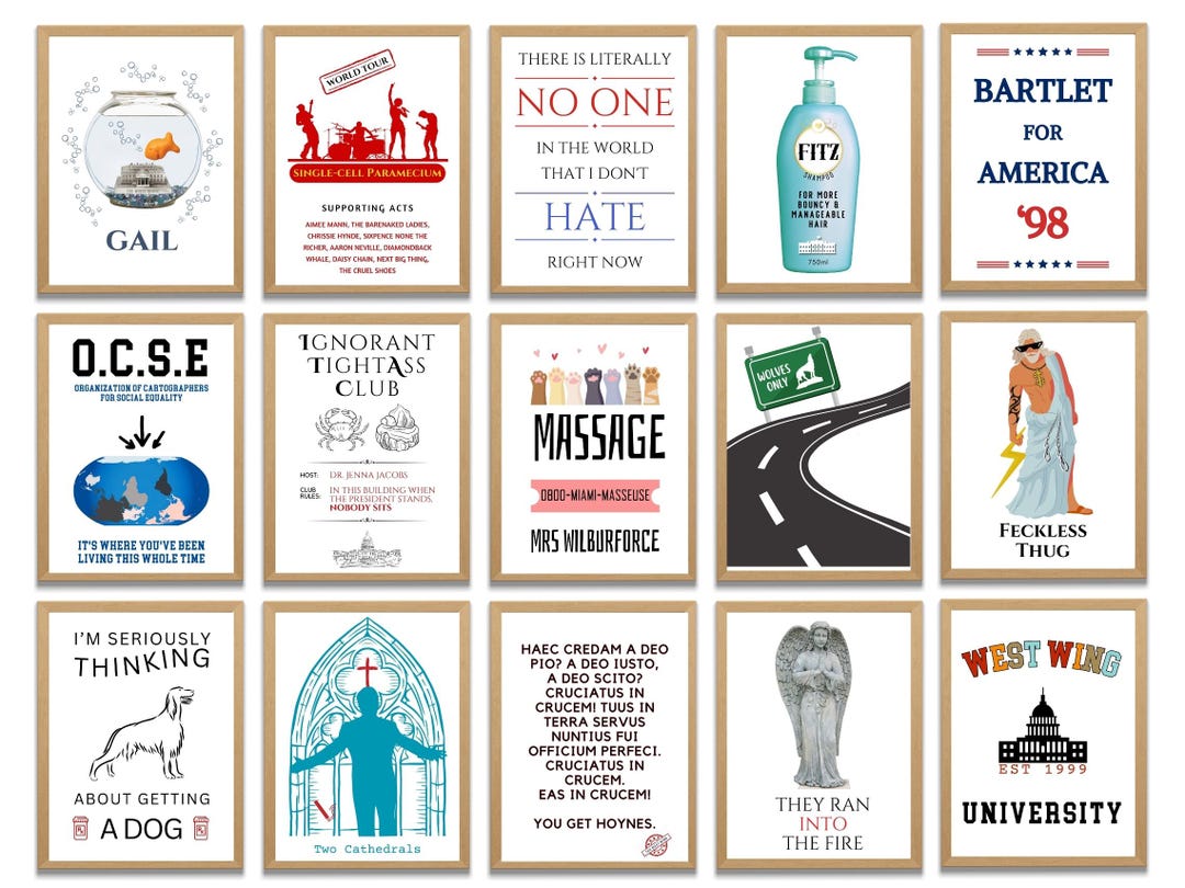 15x West Wing Printable Posters Bulk, Political Print, West Wing Fan ...