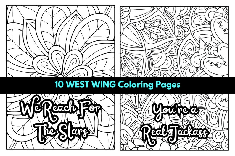 West Wing Printable Coloring Book, Mandalas With Quotes, Political ...