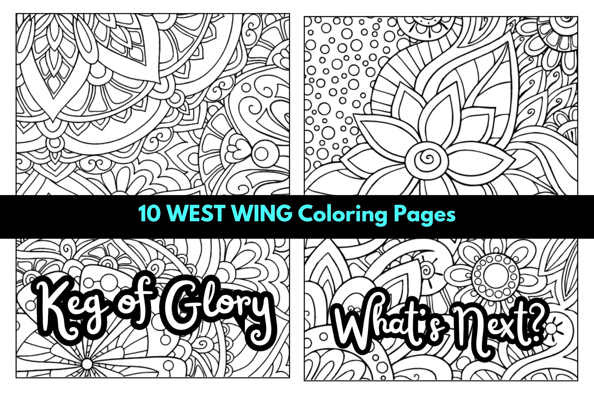West Wing Printable Coloring Book, Mandalas With Quotes, Political ...