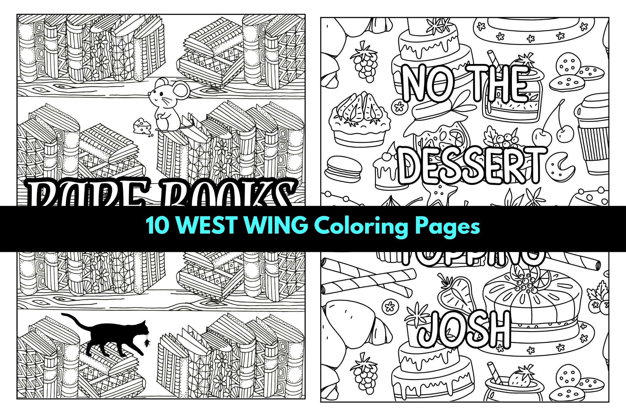 West Wing Printable Coloring Book VOL 2, Political, Democratic ...