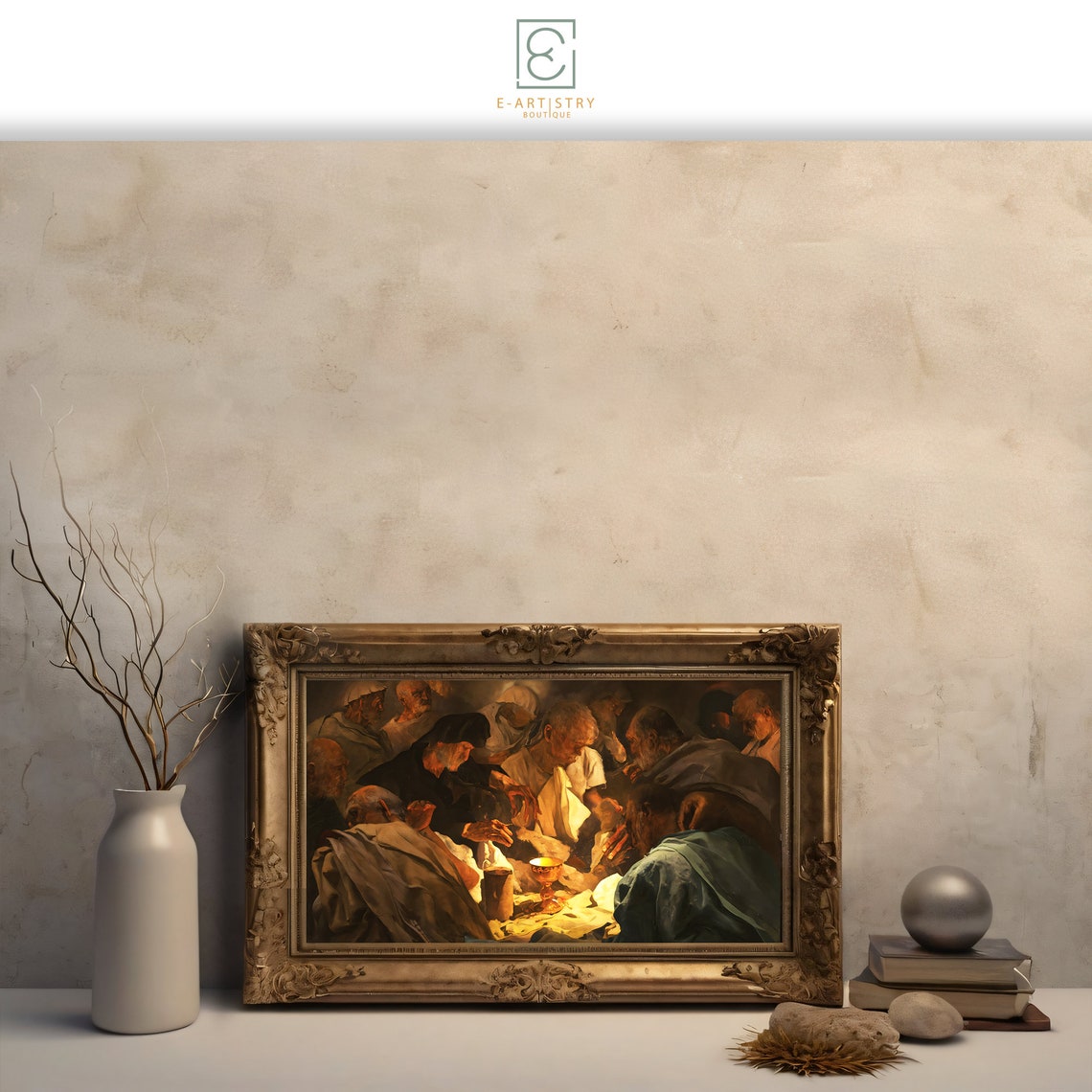 Candlelit Gathering Renaissance-style Landscape | Classic Old Masters ...