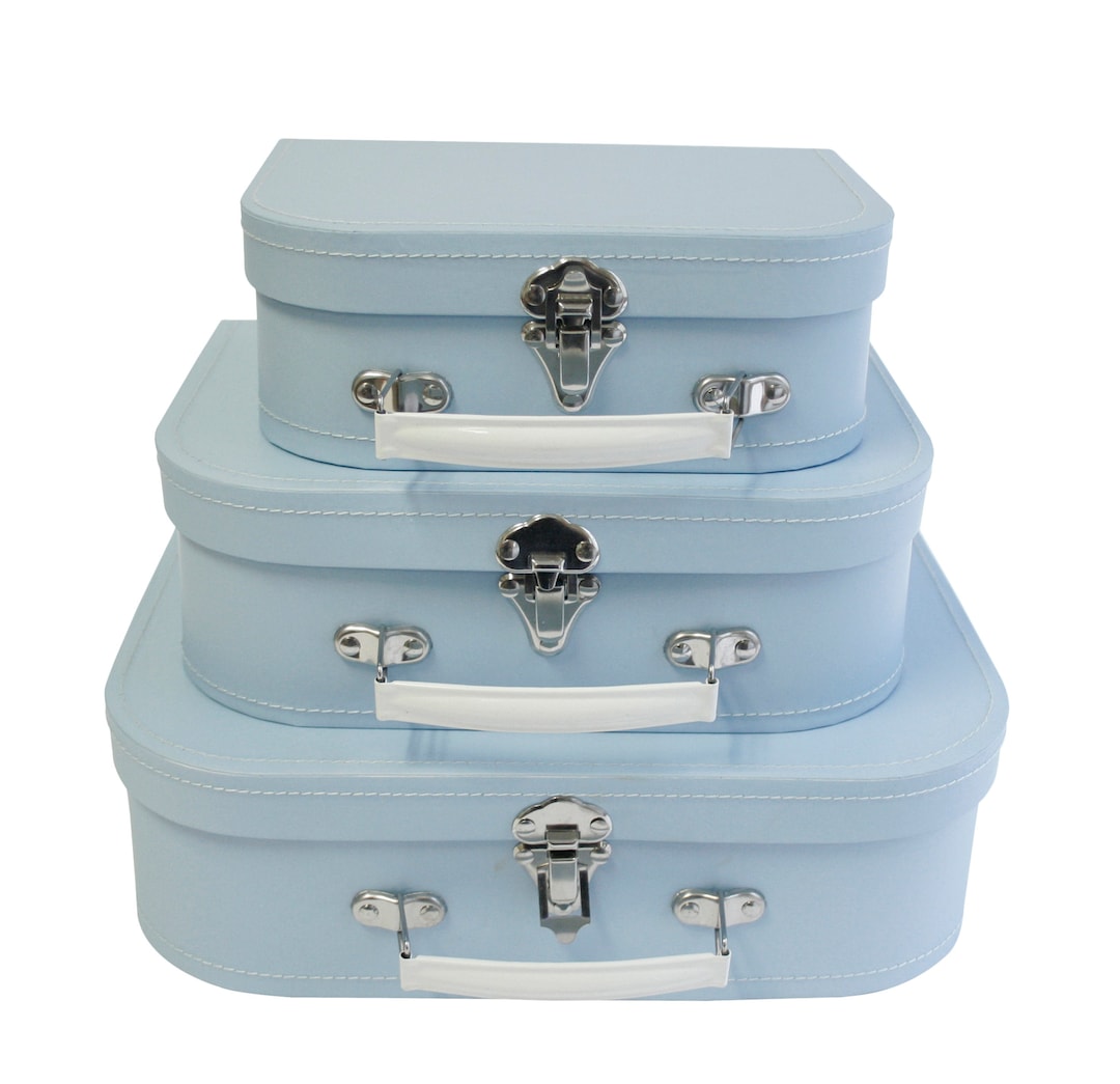 Suitcase Set of 3 Baby Blue Paperboard - Etsy