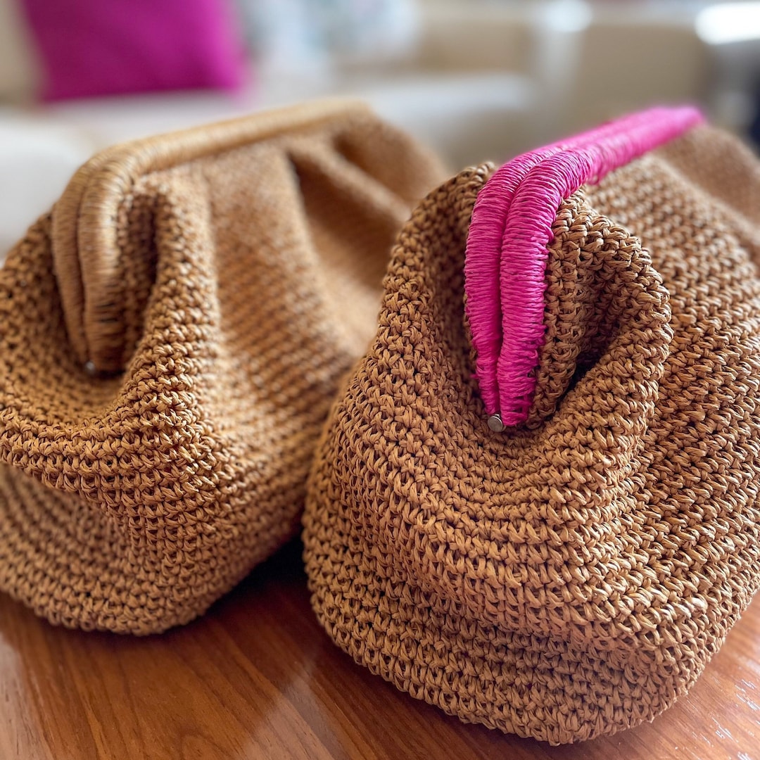 Clutches and Evening Bag, Metallic Raffia Bag, Raffia Clutch, Raffia ...