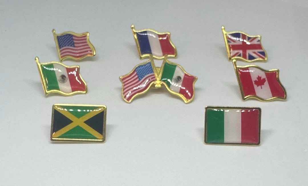 Country Flag Enamel Pins – National Flag Lapel Pins for Travel ...