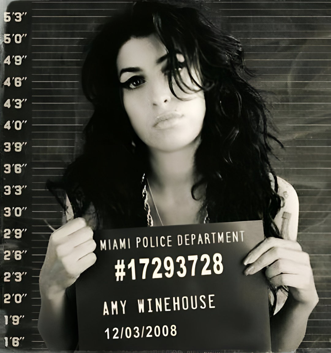 Amy Winehouse Mugshot Poster, , Feminist Print, Vintage Photo ...