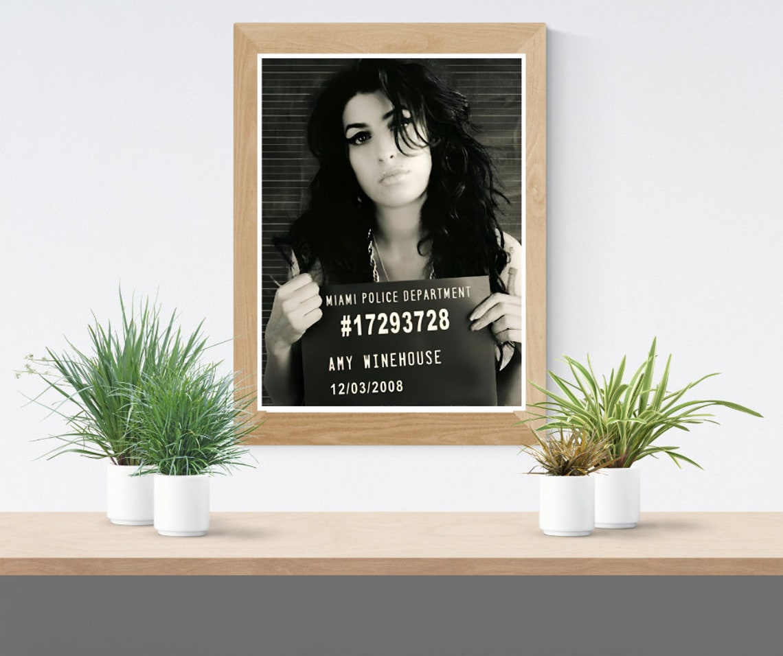 Amy Winehouse Mugshot Poster, , Feminist Print, Vintage Photo ...