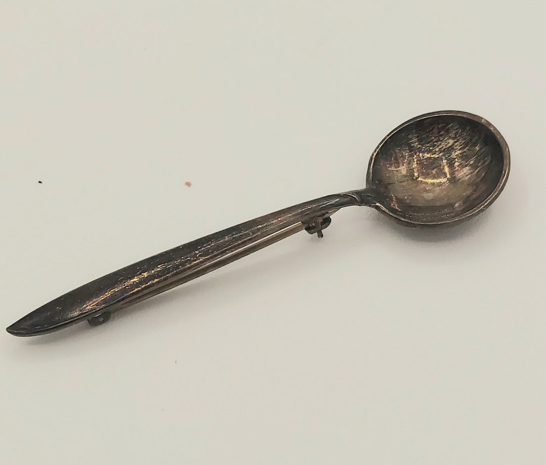 Vintage Sterling Silver Spoon Brooch - Etsy