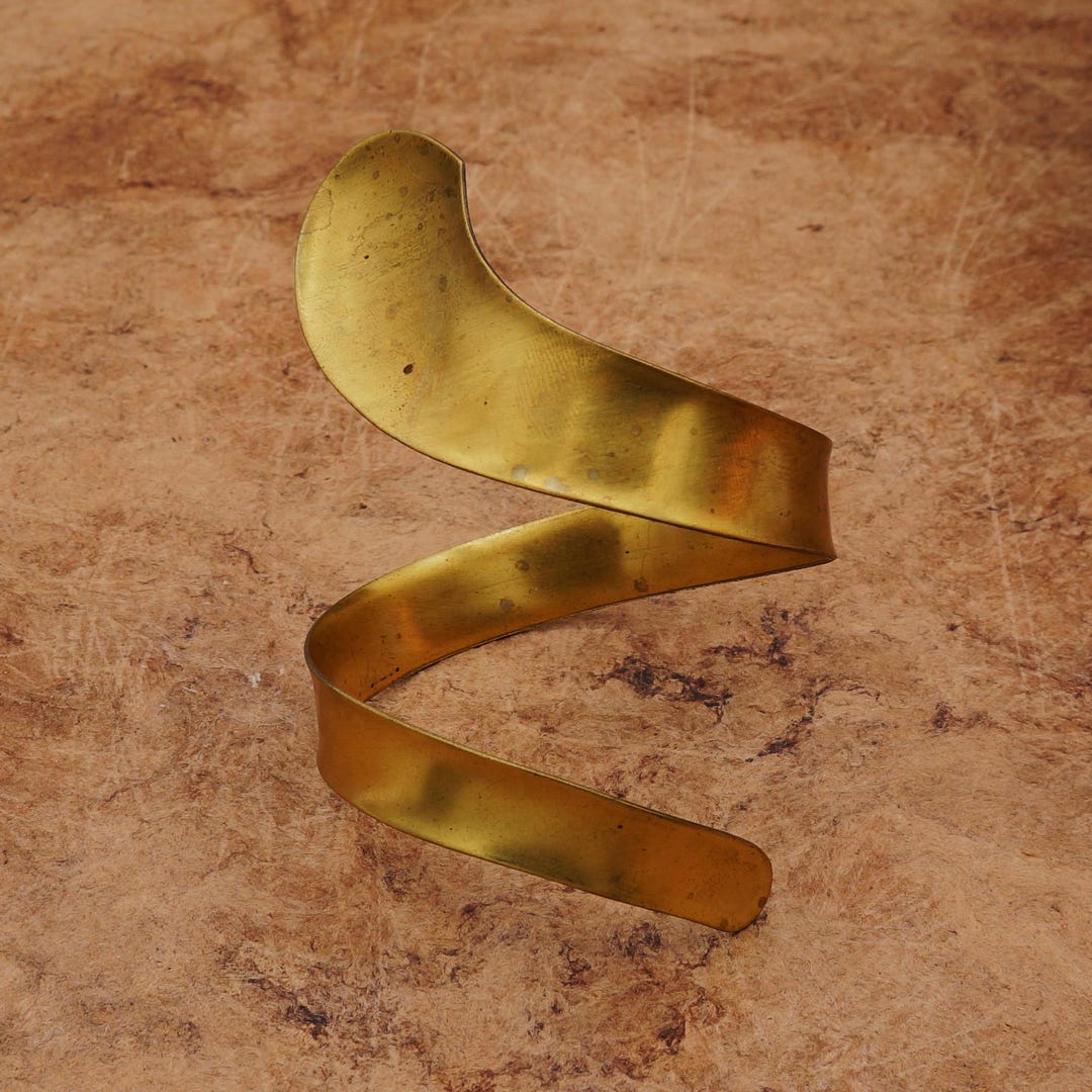 Vintage Brass Spiral Wrap Wrist Cuff or Arm Band Adjustable - Etsy
