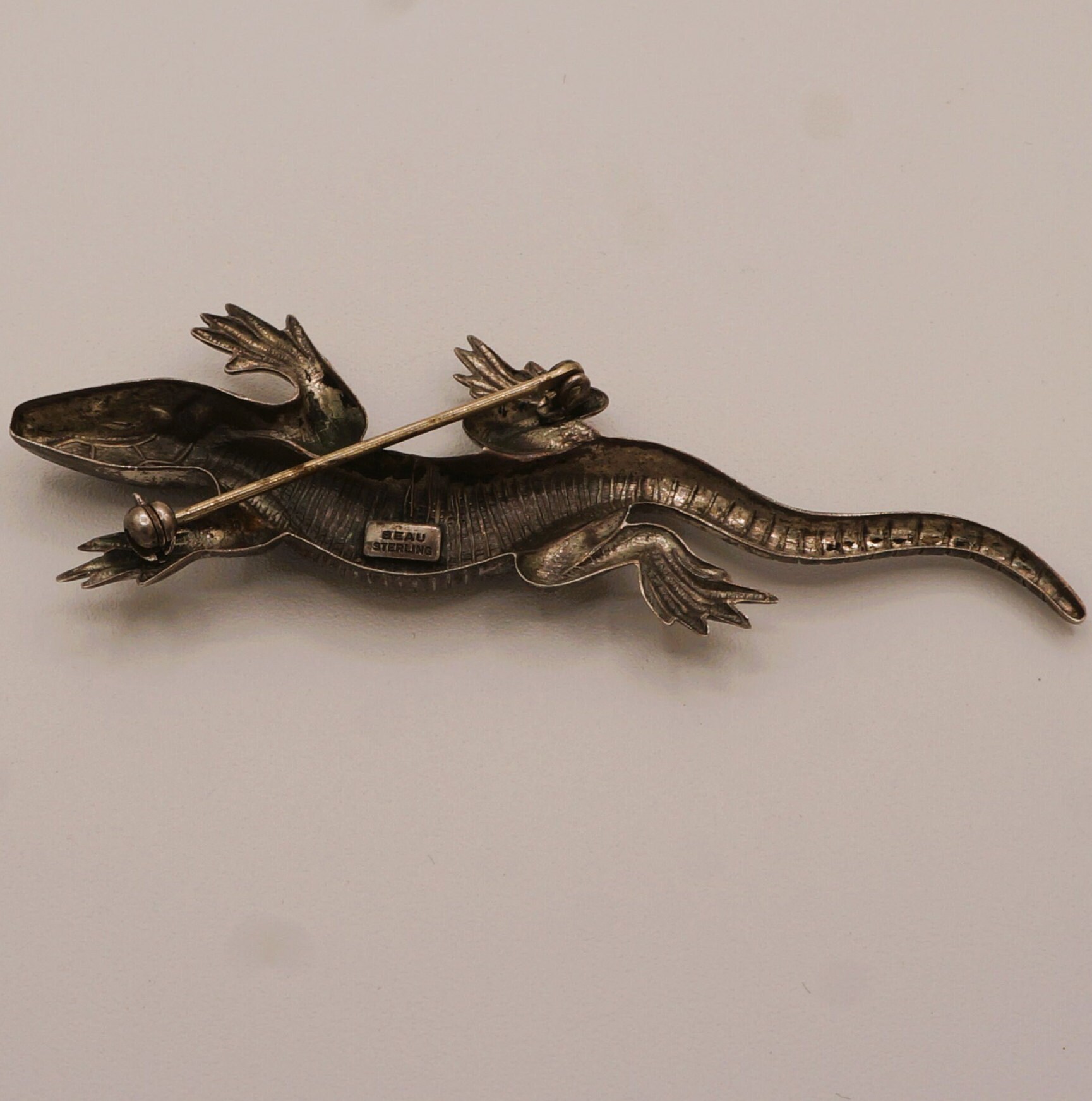 Vintage Life-like Sterling Silver Lizard Salamander Textured - Etsy