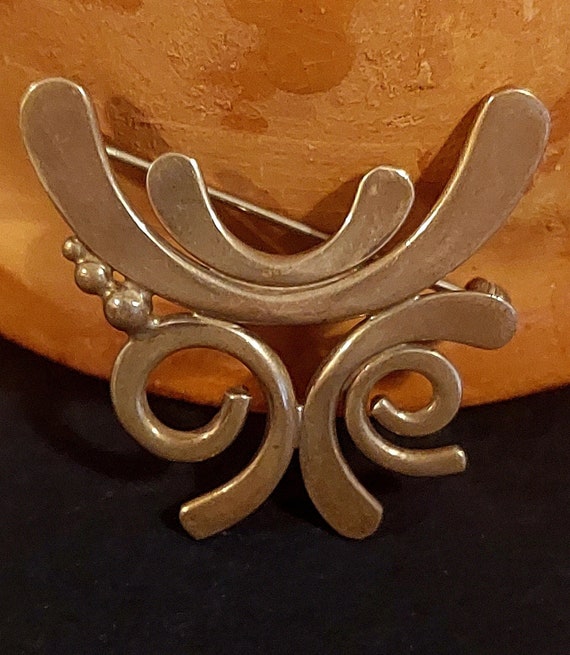 sterling modernist brooch - Gem