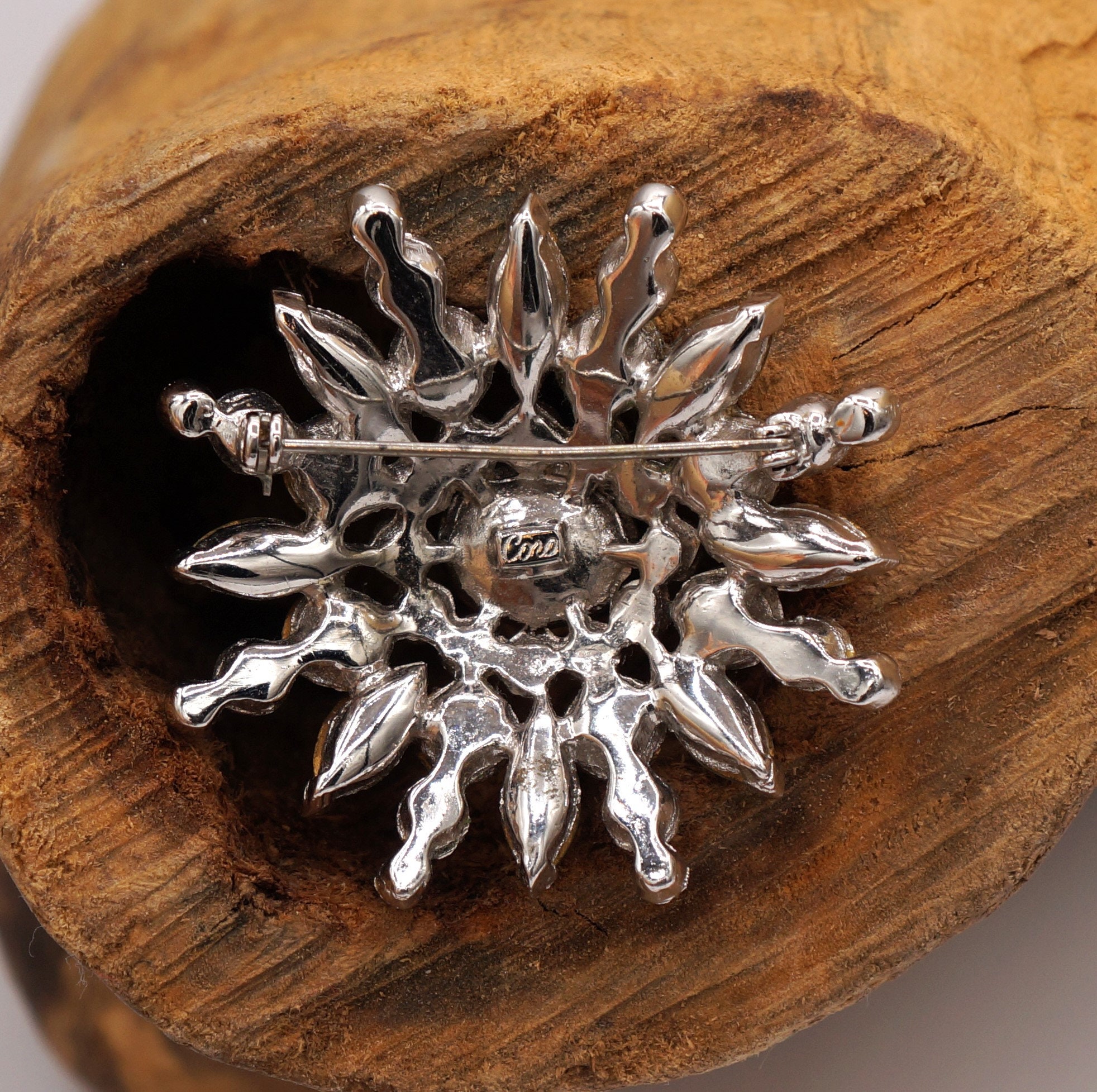 Vintage Silver Coro Marquise and Round Cut Crystal & Glass Rhinestone ...