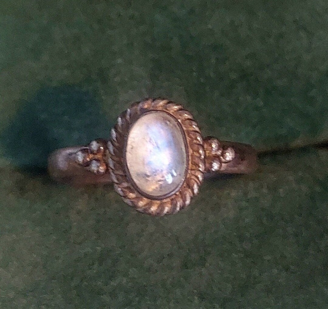 Opalescent Glass or Opal Vintage Ring 925 Sterling Silver and Signed - Etsy