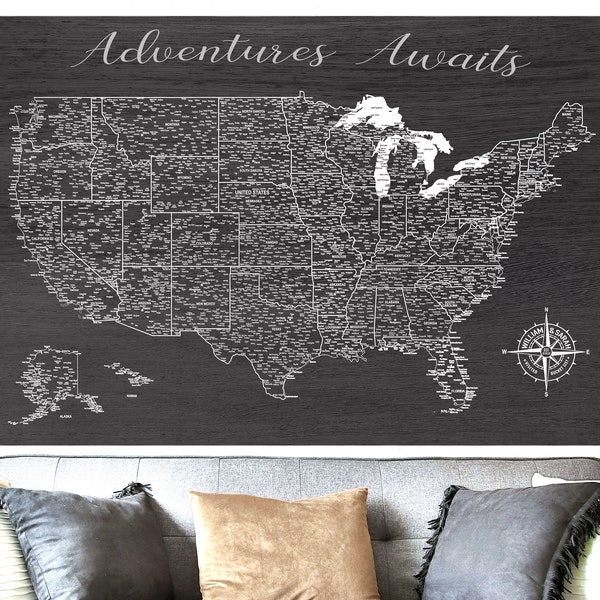 United States Map Pinboard - Etsy