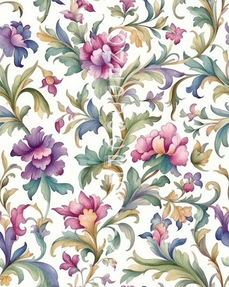 Seamless Tileable Chintz Flower Patterns--high Resolution Pack 1 - Etsy