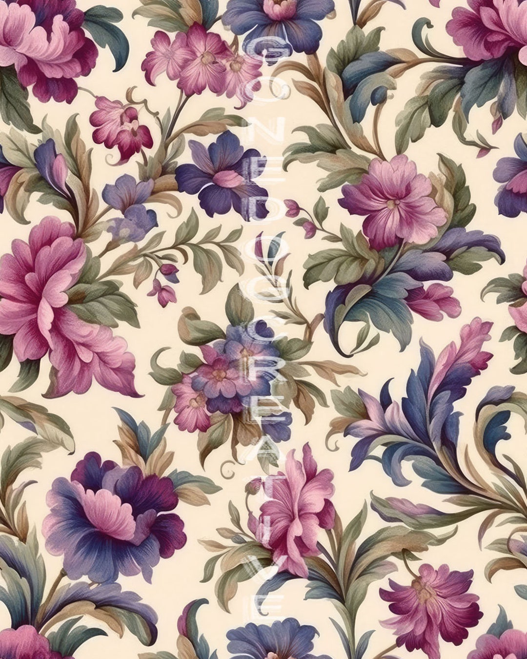 Seamless Tileable Chintz Flower Patterns--high Resolution Pack 2 - Etsy