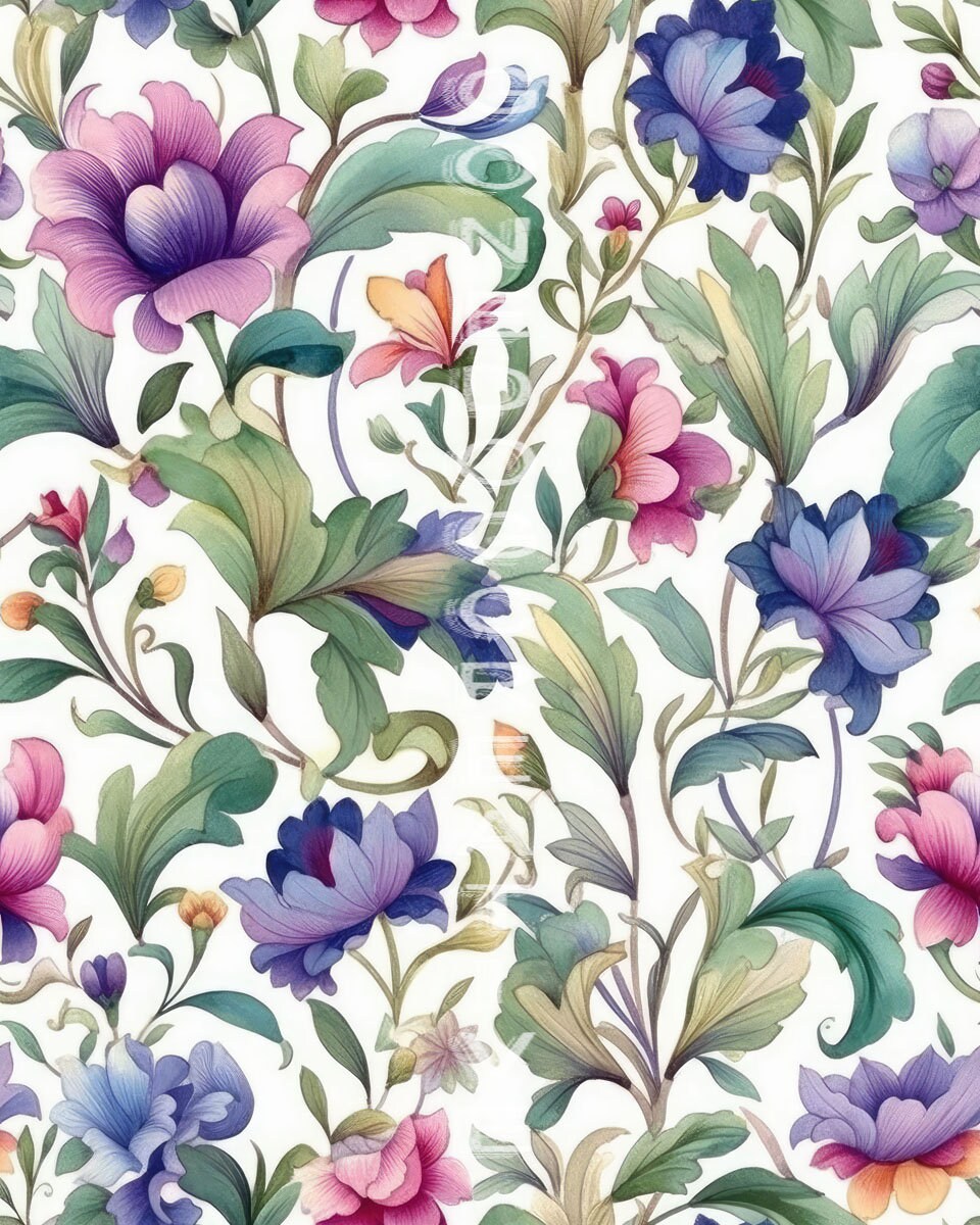 Seamless Tileable Chintz Flower Patterns--high Resolution Pack 2 - Etsy