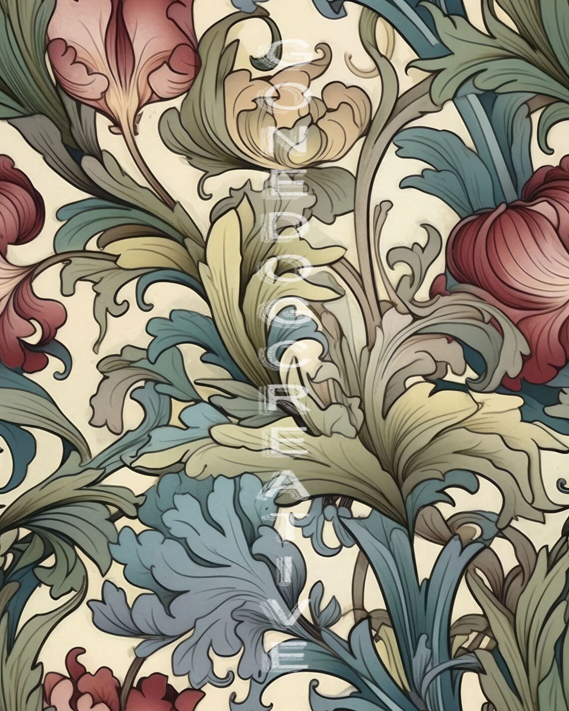 Seamless Tileable Art Nouveau Flower Patterns Pack 2--high Resolution ...