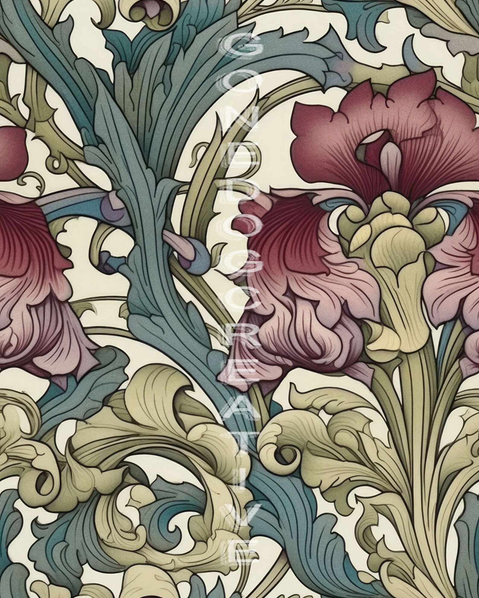 Seamless Tileable Art Nouveau Flower Patterns Pack 2--high Resolution ...