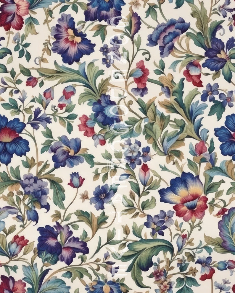 Seamless Tileable Chintz Flower Patterns--high Resolution Pack 2 - Etsy