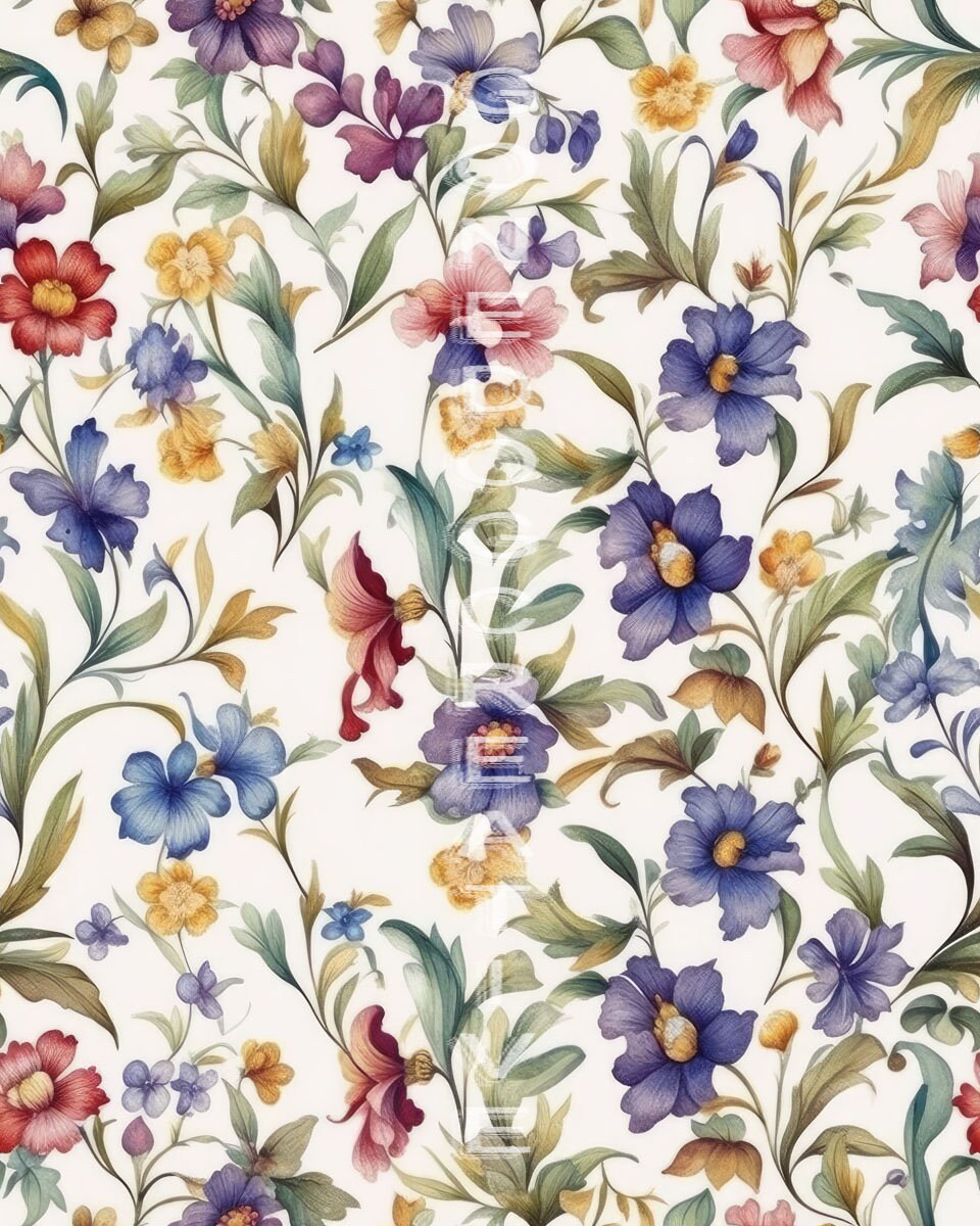 Seamless Tileable Chintz Flower Patternshigh Resolution Pack 1 - Etsy