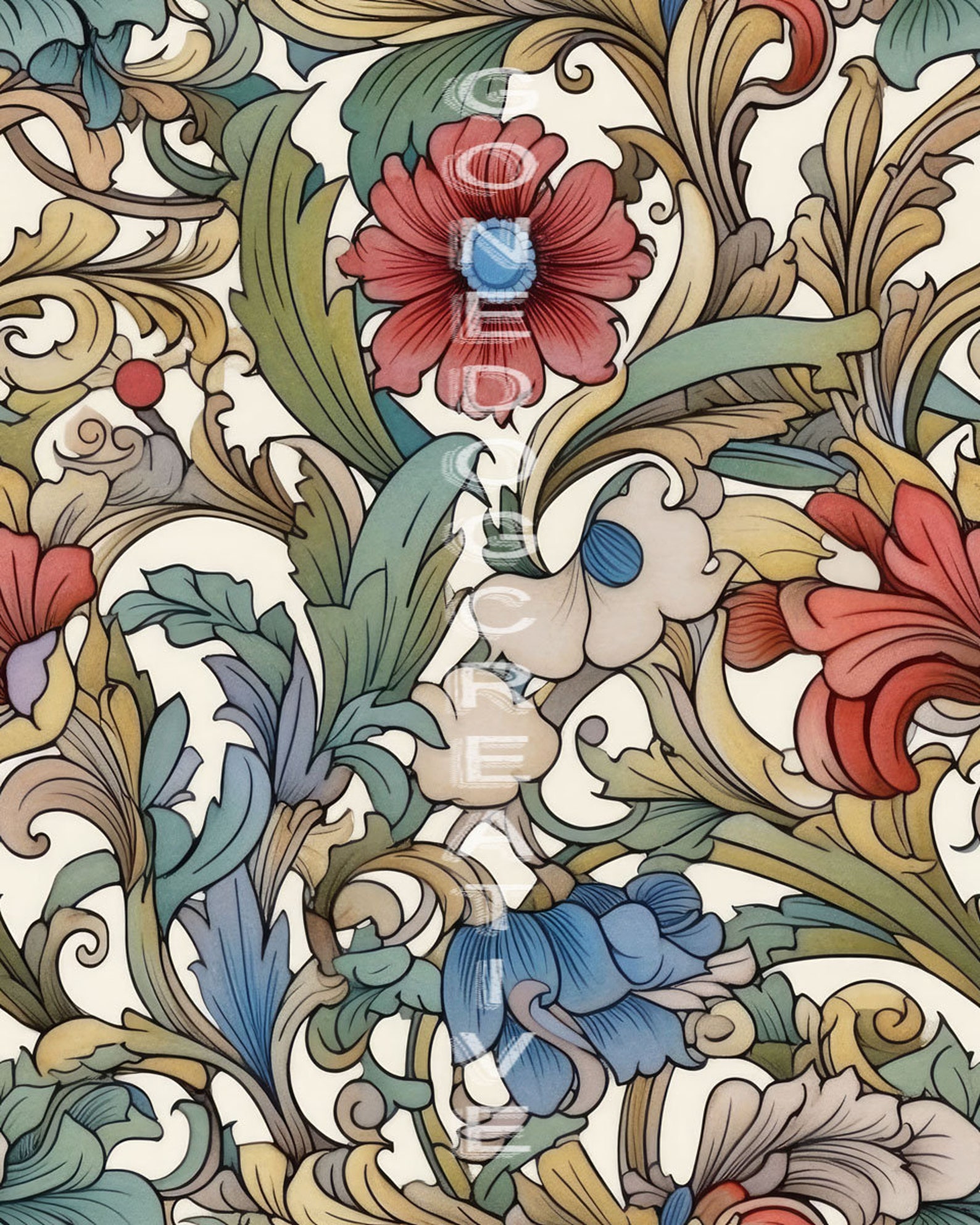 Seamless Tileable Art Nouveau Flower Patterns Pack 2--high Resolution ...