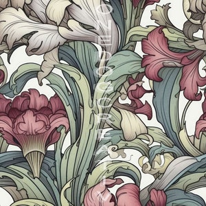 Seamless Tileable Art Nouveau Flower Patterns Pack 2--high Resolution ...