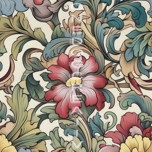 Seamless Tileable Art Nouveau Flower Patterns--high Resolution Pack 1 ...