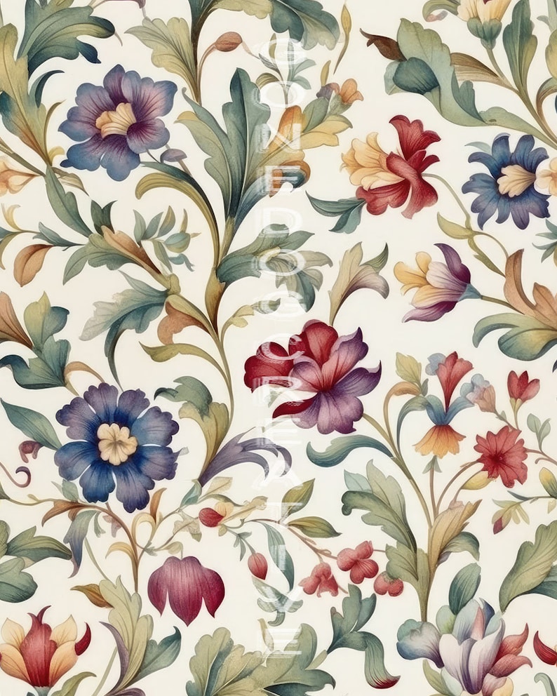 Seamless Tileable Chintz Flower Patterns--high Resolution Pack 1 - Etsy
