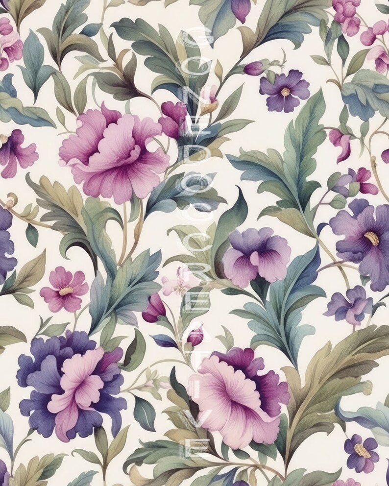 Seamless Tileable Chintz Flower Patterns--high Resolution Pack 1 - Etsy