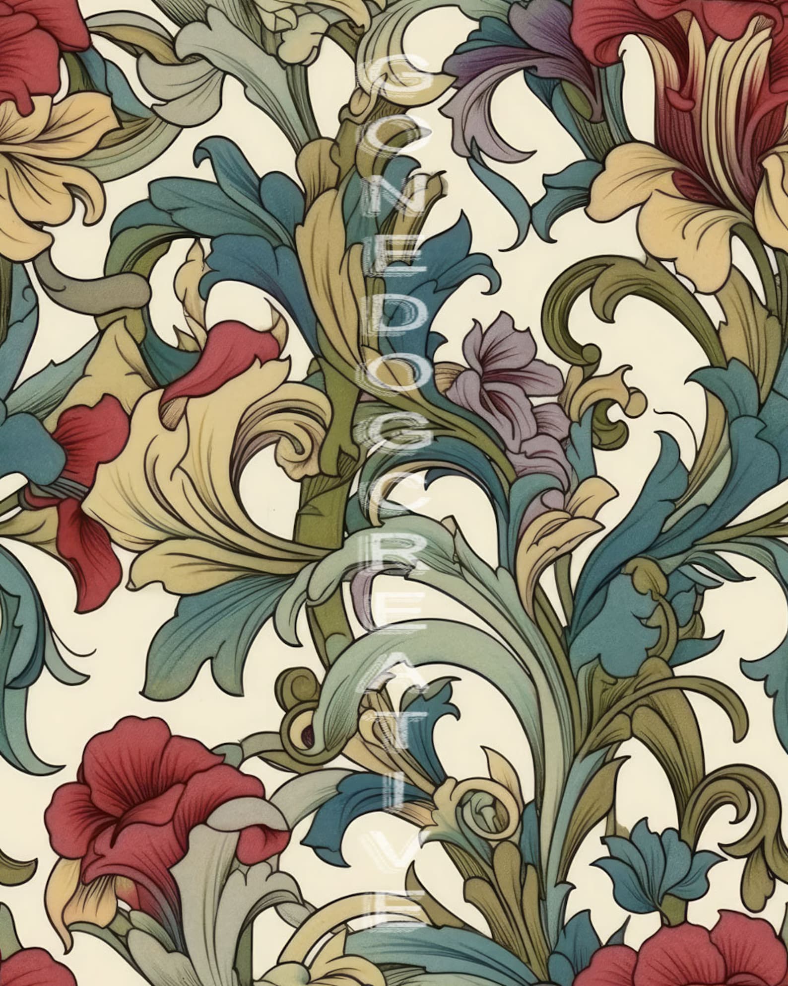 Seamless Tileable Art Nouveau Flower Patterns--high Resolution Pack 1 ...