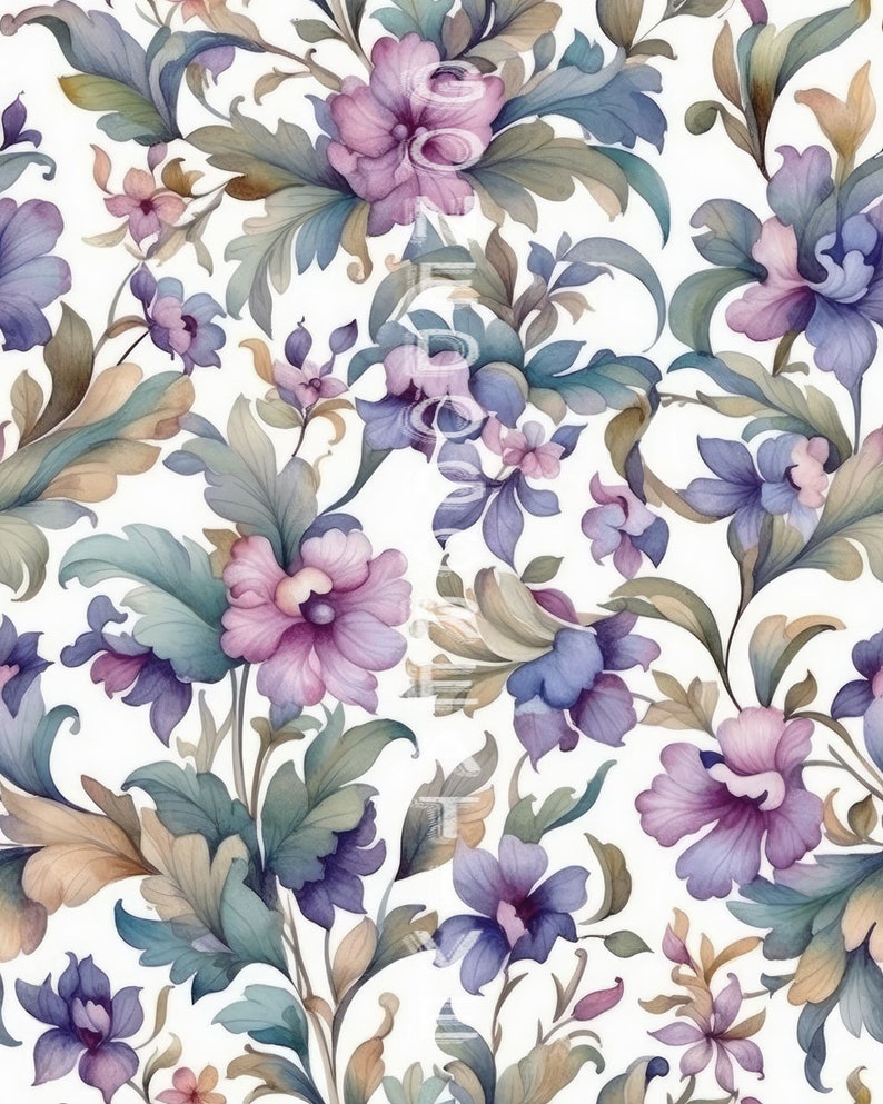 Seamless Tileable Chintz Flower Patterns--high Resolution Pack 1 - Etsy