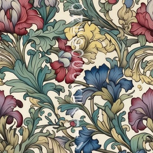 Seamless Tileable Art Nouveau Flower Patterns--high Resolution Pack 1 ...